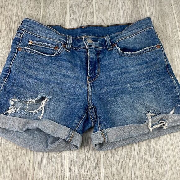 Levi's | Shorts | Leviswomens Foldedhem Cutoff Ripped Distressed Denim ...